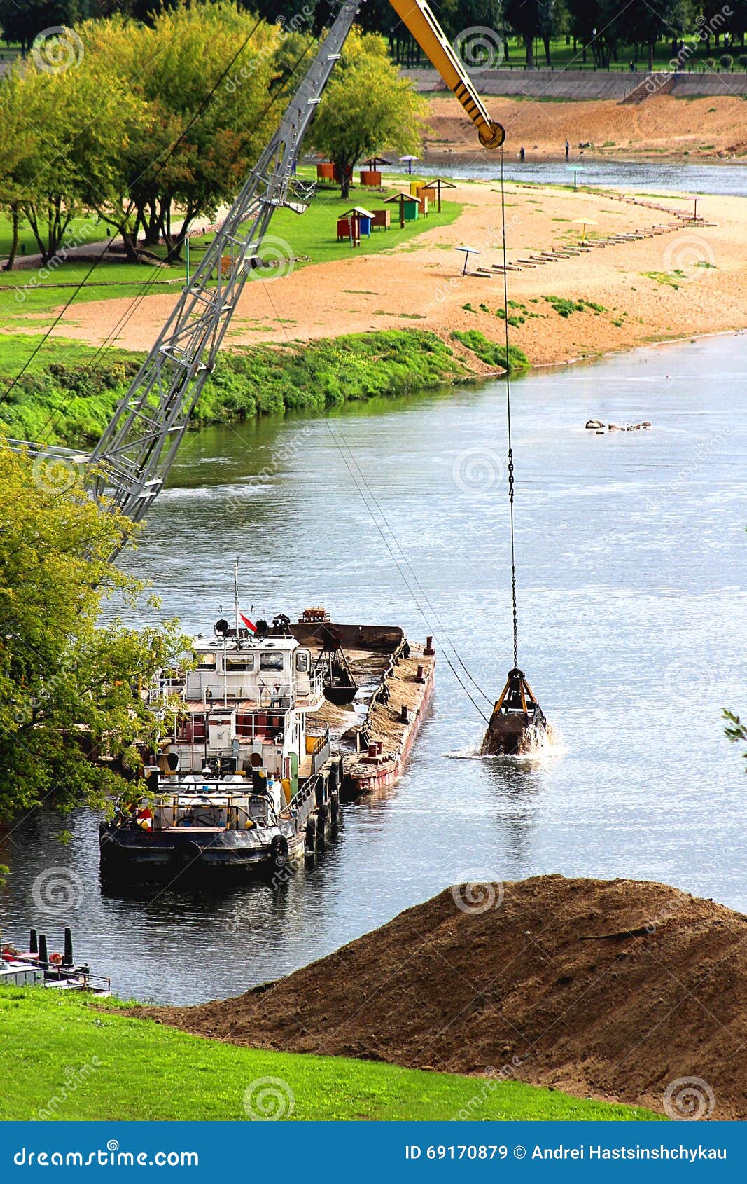 Special Machinery for Dredging of the River Stock Image - Image of ...