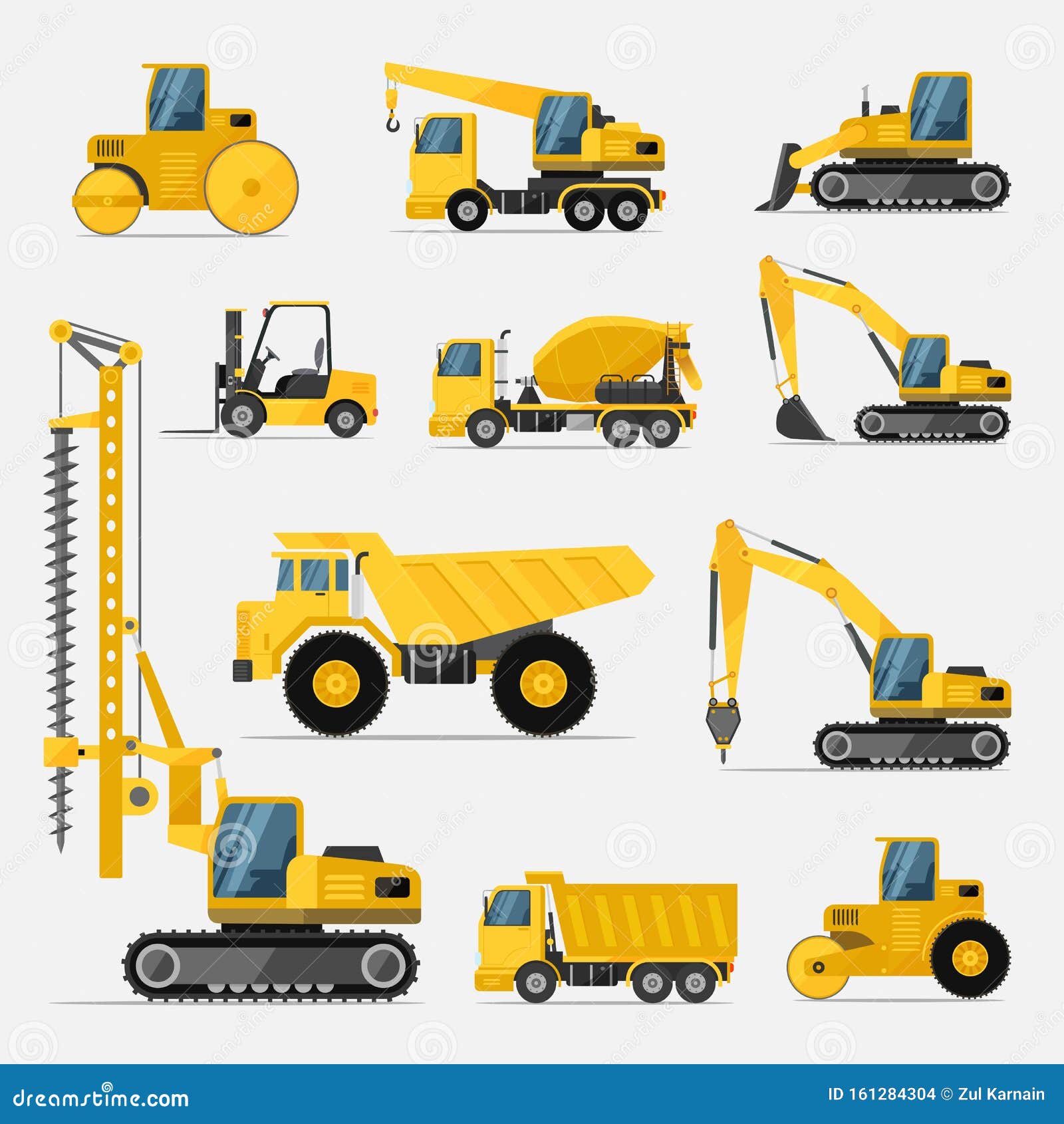 Special Machines for the Construction Work Vector Illustration Stock ...