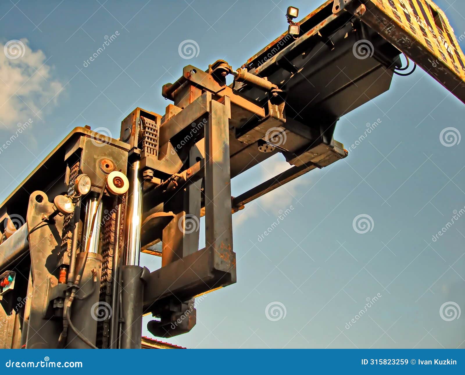 Special Machines - a Heavy Forklift with a Special Attachment Used for ...