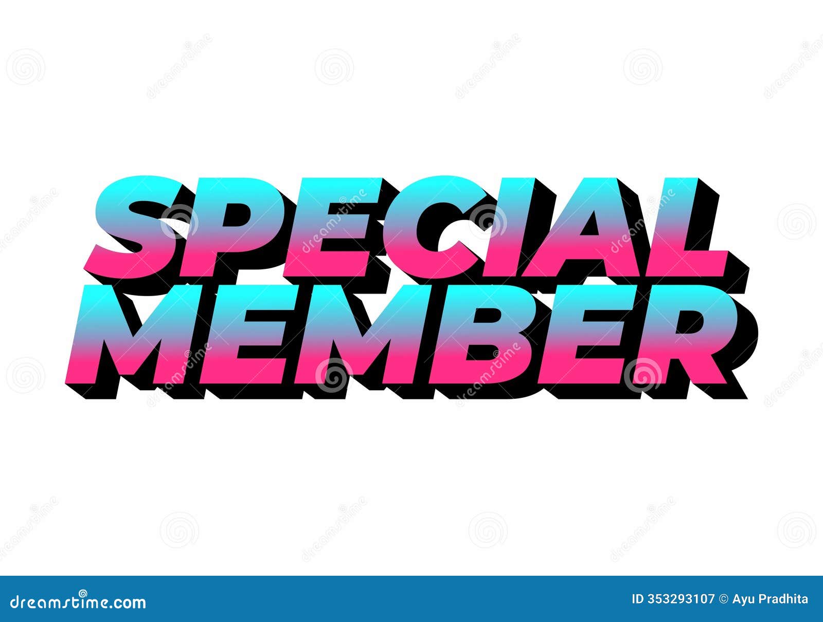 Special Member. Text Effect in Modern Colors with 3D Effect Look Stock ...