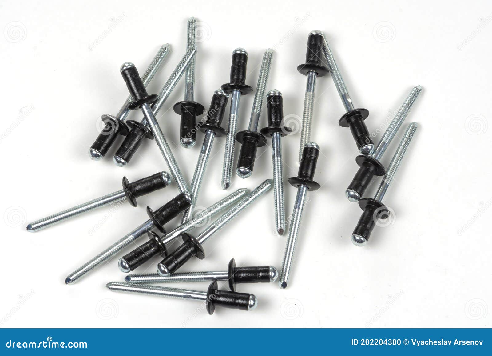 Special Metal Rivets in Bulk on a White Background Stock Photo - Image ...