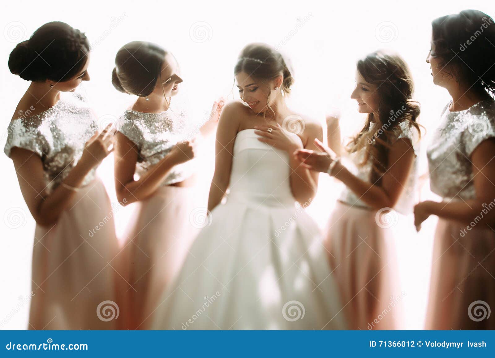 Special Moment of the Bride with Friends before Wedding Stock Photo ...