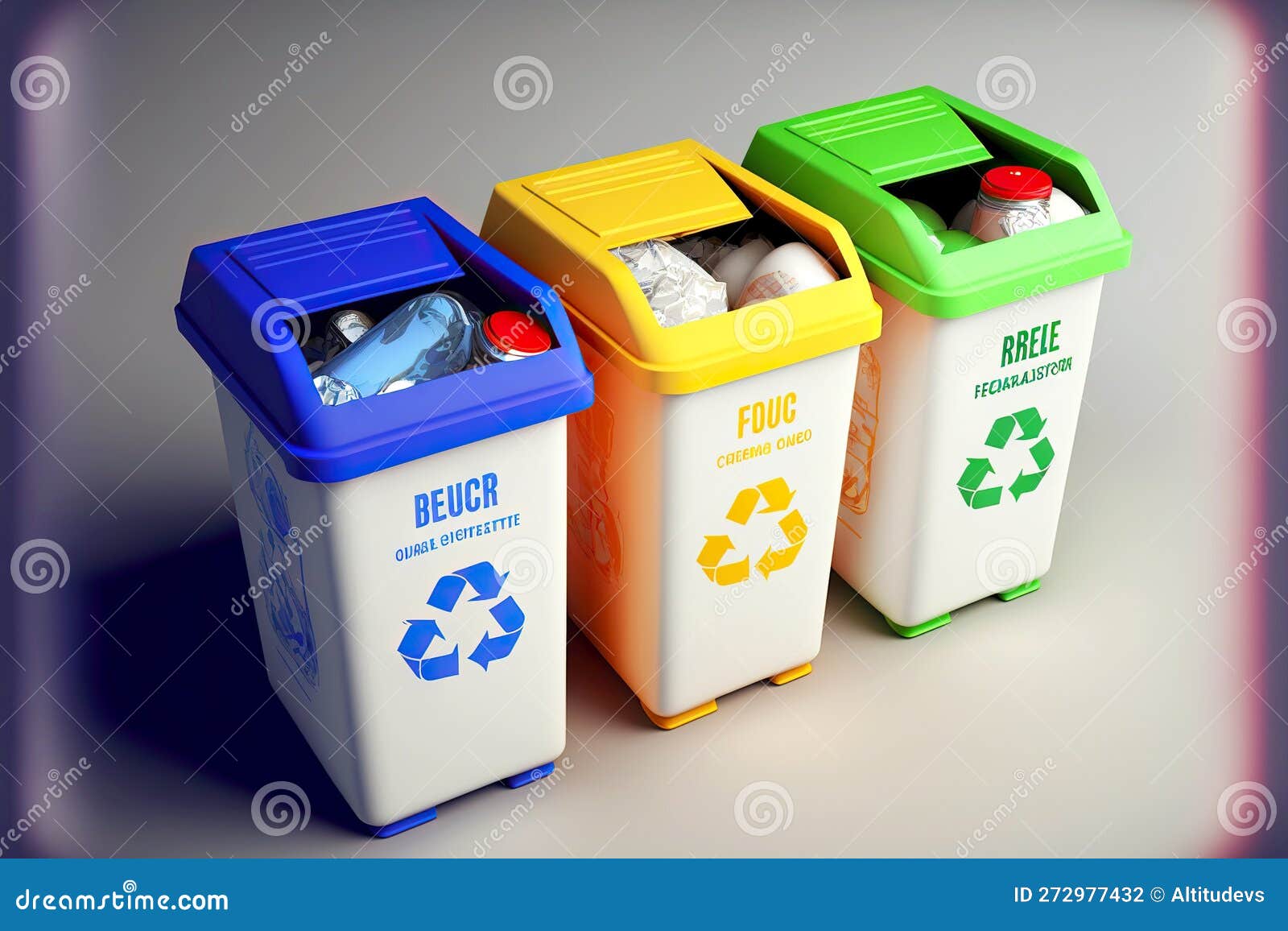Special Multi-colored Containers for Separate Garbage Collection and ...