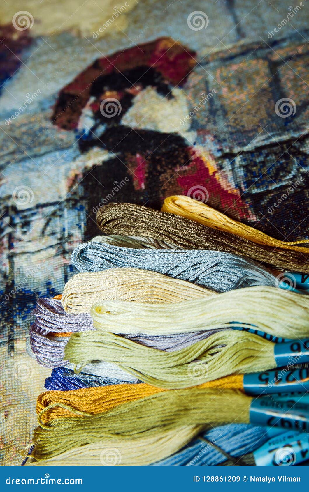 Special Multi-colored Threads for Embroidery. Stock Image - Image of ...
