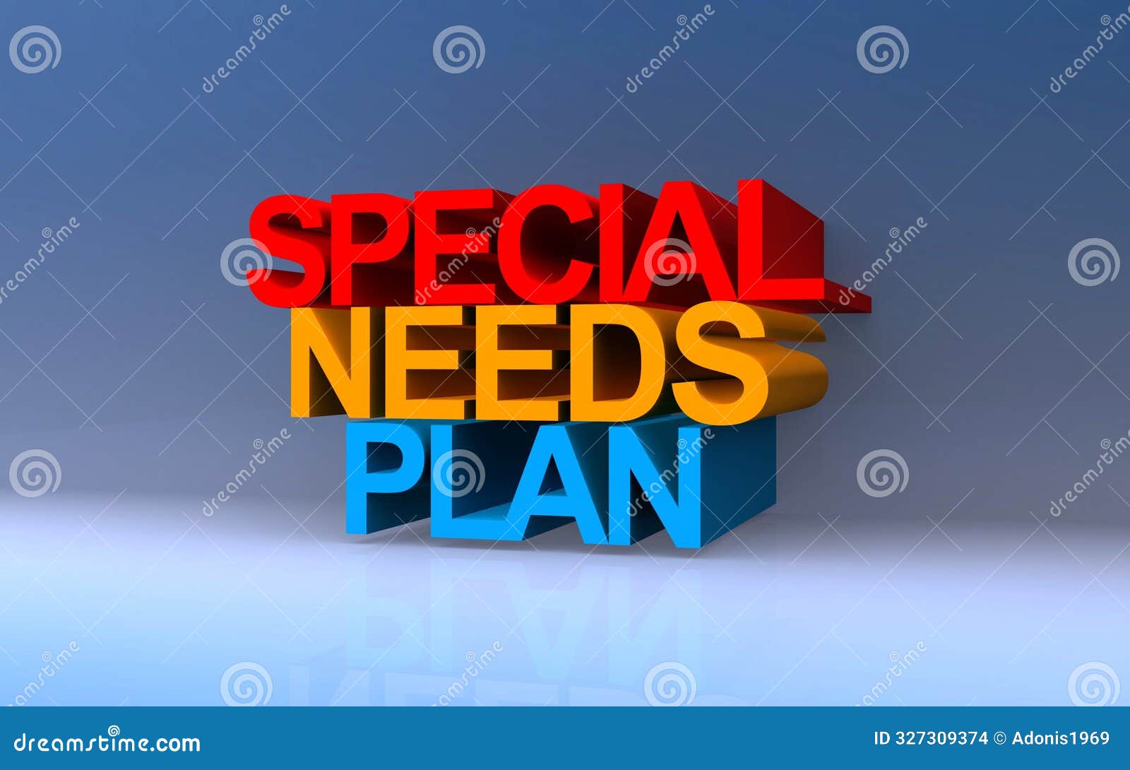 Special needs plan on blue stock illustration. Illustration of ...