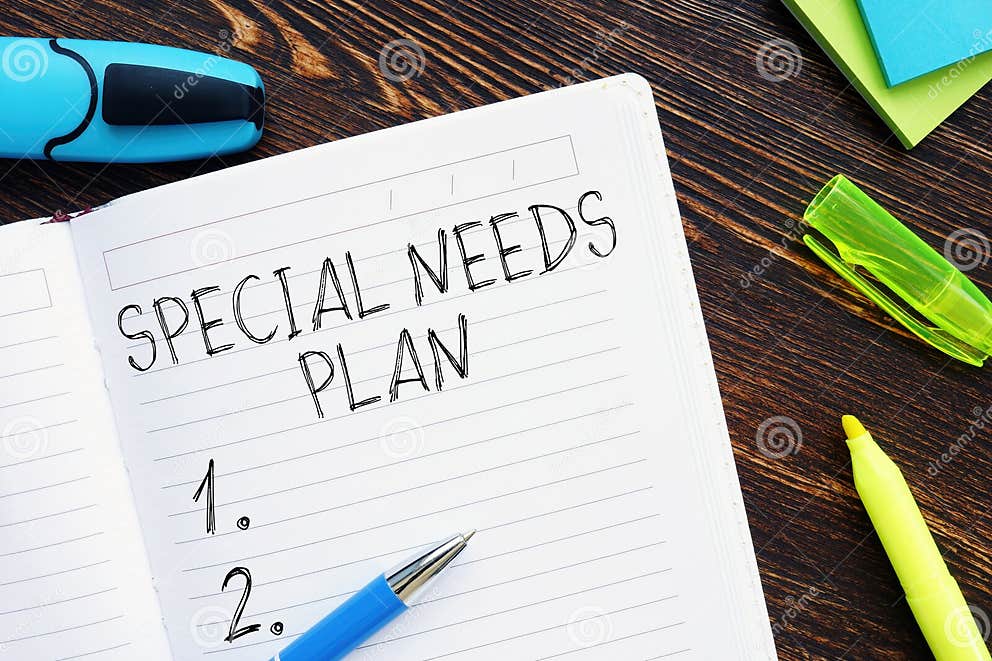 Special Needs Plan is Shown Using the Text Stock Image - Image of ...