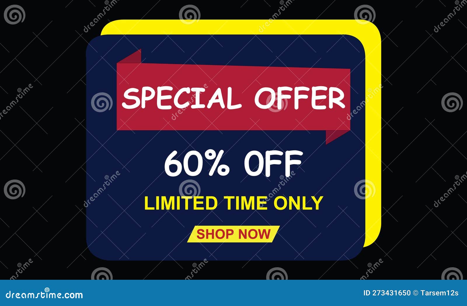 Special Offer Banner Shop Now 60 Off Stock Vector - Illustration of ...