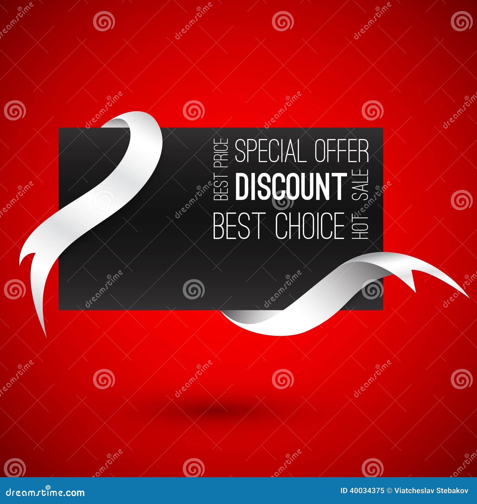 Special Offer. Blank Card with Ribbons. Vector Ill Stock Vector ...