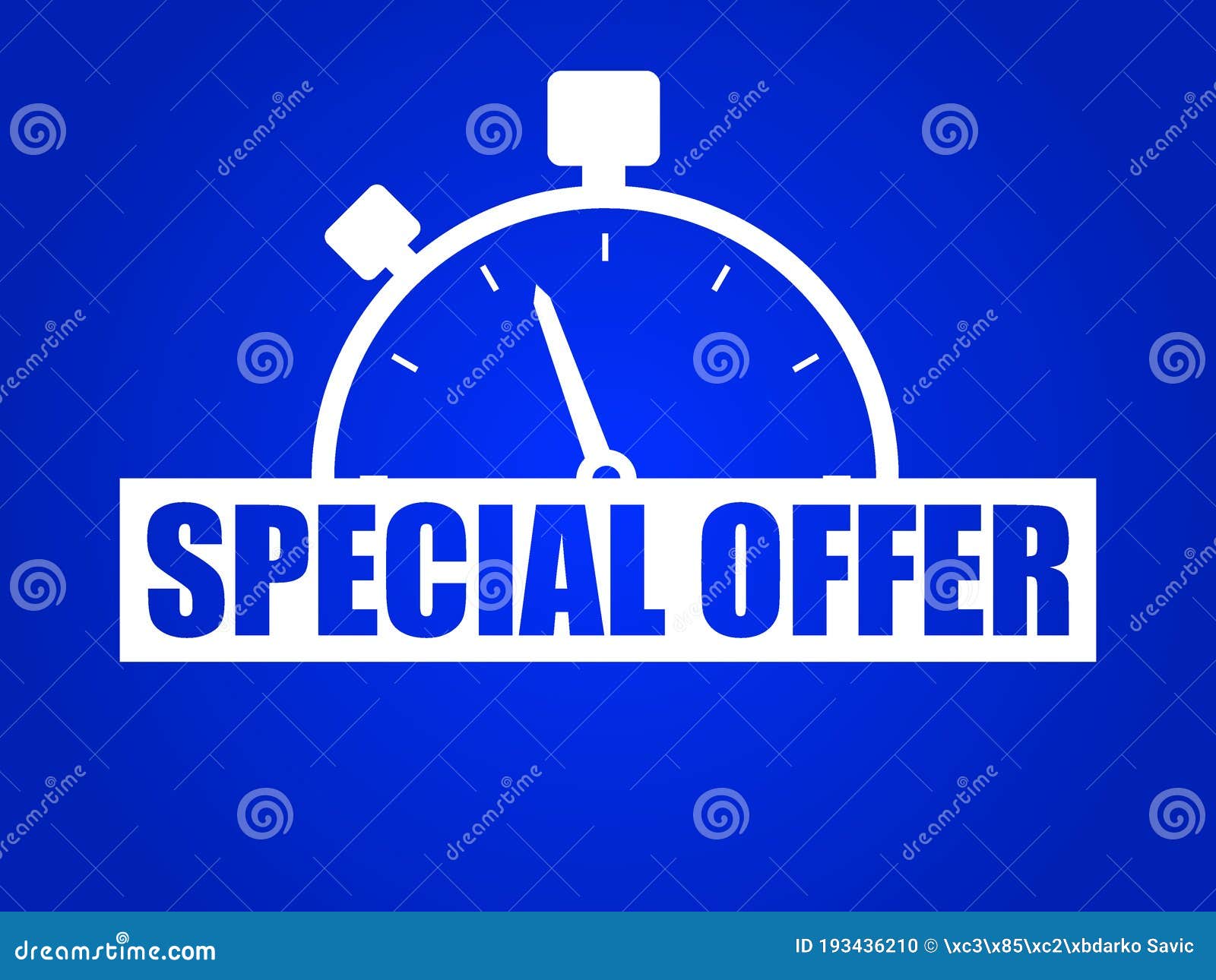 Special Offer on Blue Background Vector Illustration Stock Vector ...