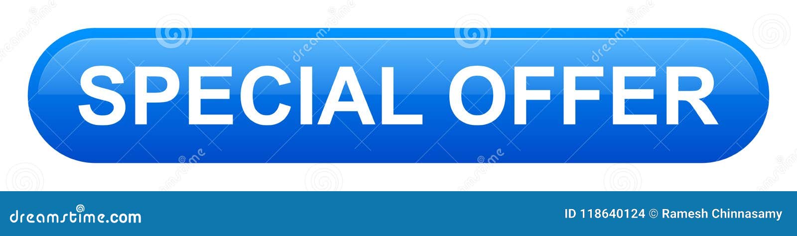 Special Offer Blue Rectangle with Rounded Corner Button Stock Vector ...