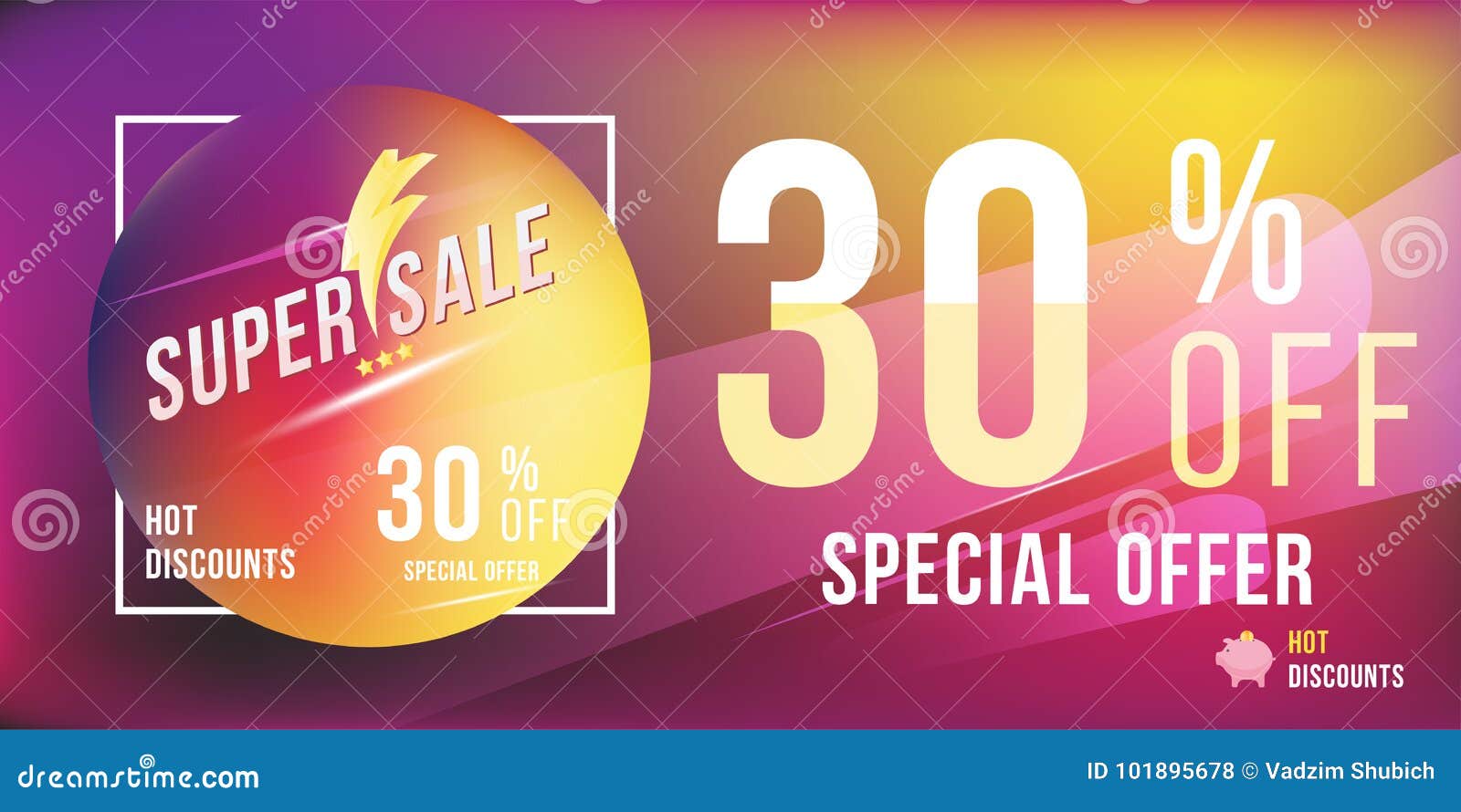 Special Offer 30 Discount in Bright Rectangular Poster Format and Flyer ...