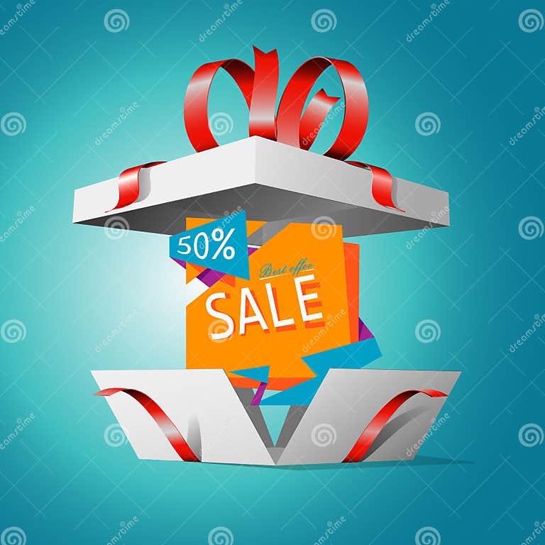 Special Offer in a Gift Box Stock Vector - Illustration of paper ...