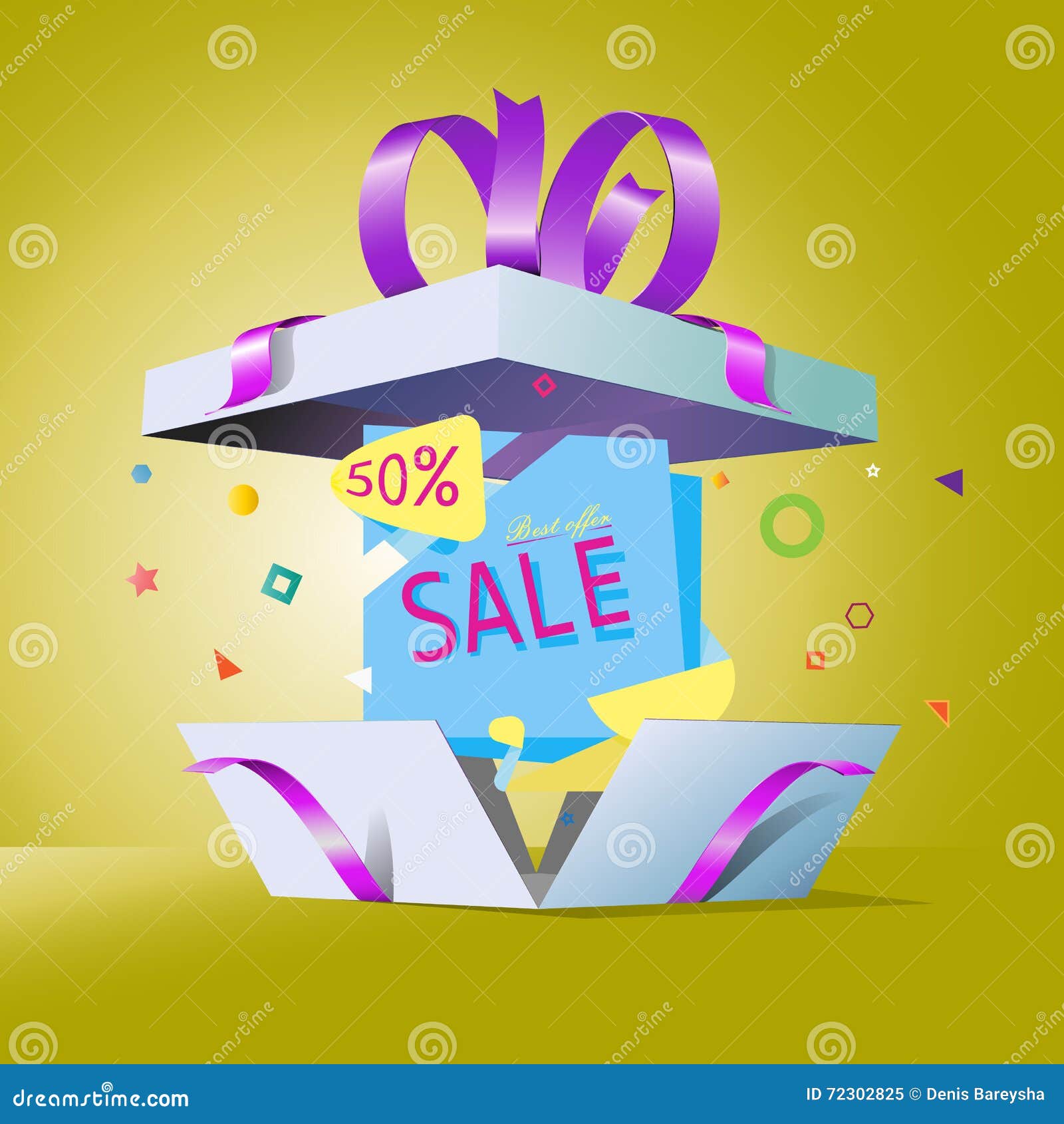 Special Offer in a Gift Box Stock Vector - Illustration of flat ...
