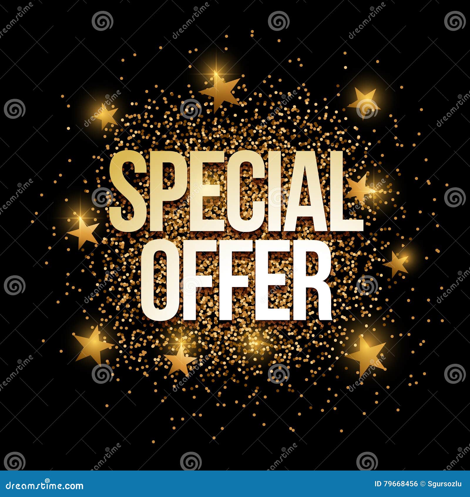 Special Offer Golden Glitter Background Banner. Stock Vector ...