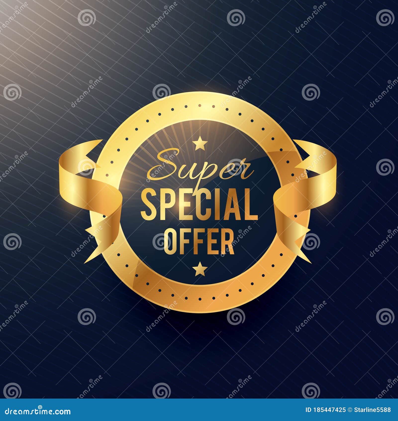 Special Offer Golden Label with Ribbon Stock Vector - Illustration of ...