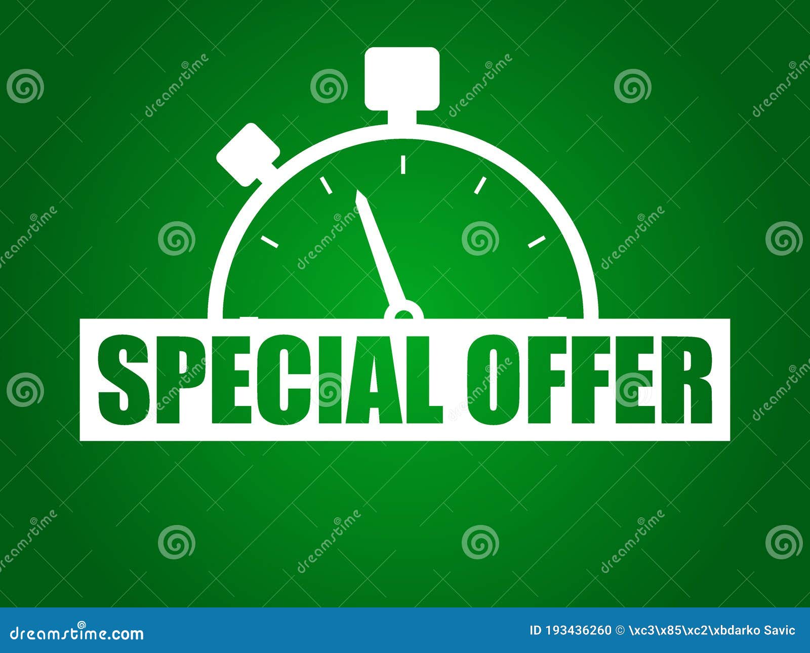 Special Offer on Green Background Vector Illustration Stock Vector ...