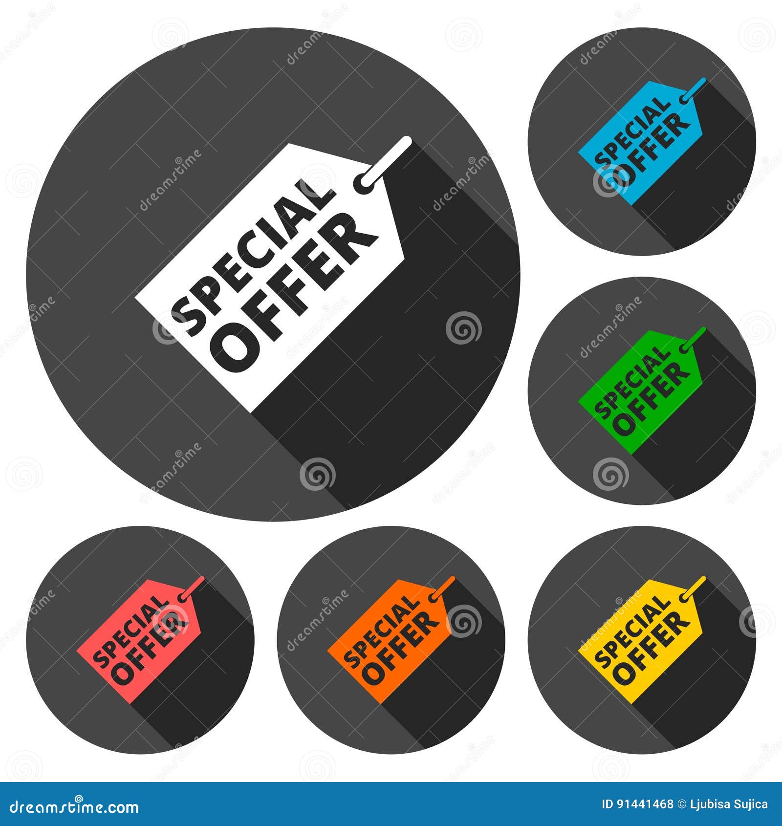 Special Offer Icon with Long Shadow Stock Vector - Illustration of icon ...