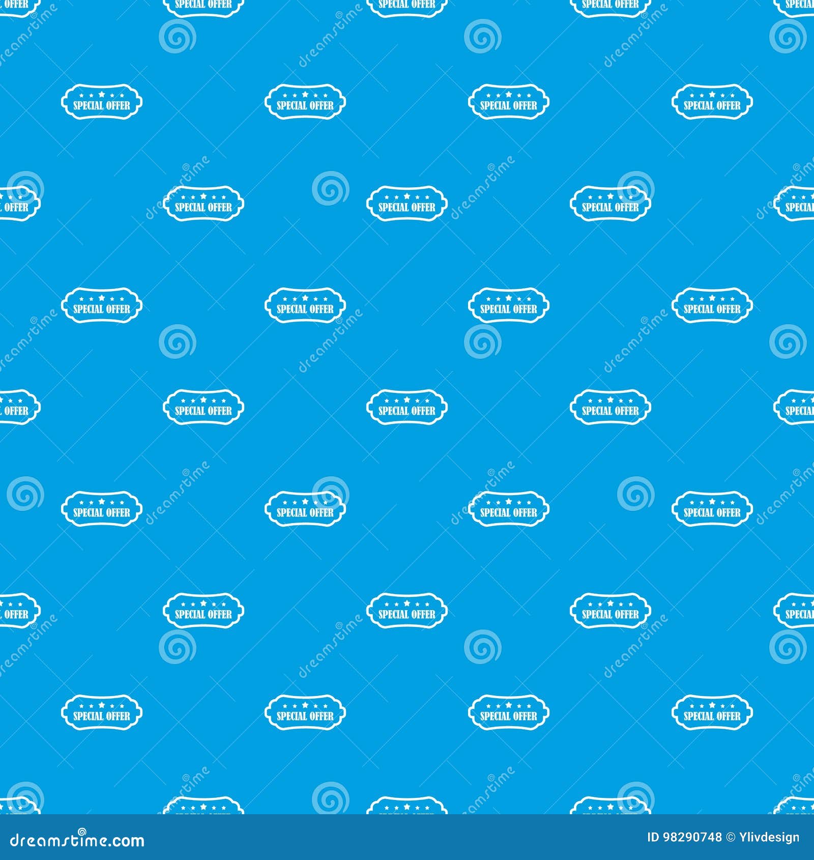 Special Offer Label Pattern Seamless Blue Stock Vector - Illustration ...