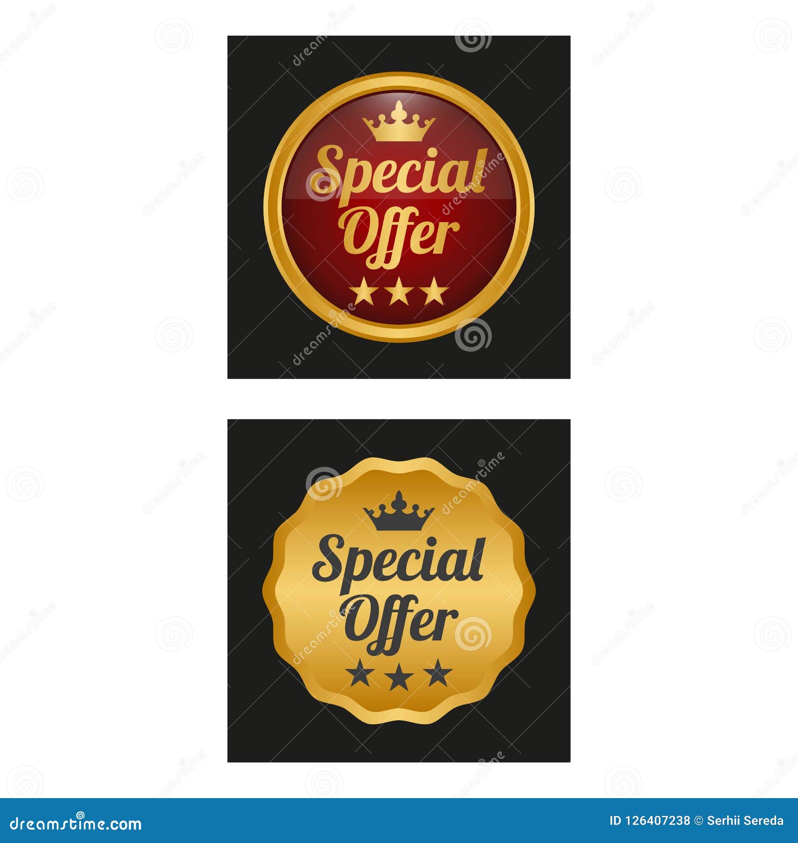 Special Offer Label in Two Versions. Stock Illustration - Illustration ...