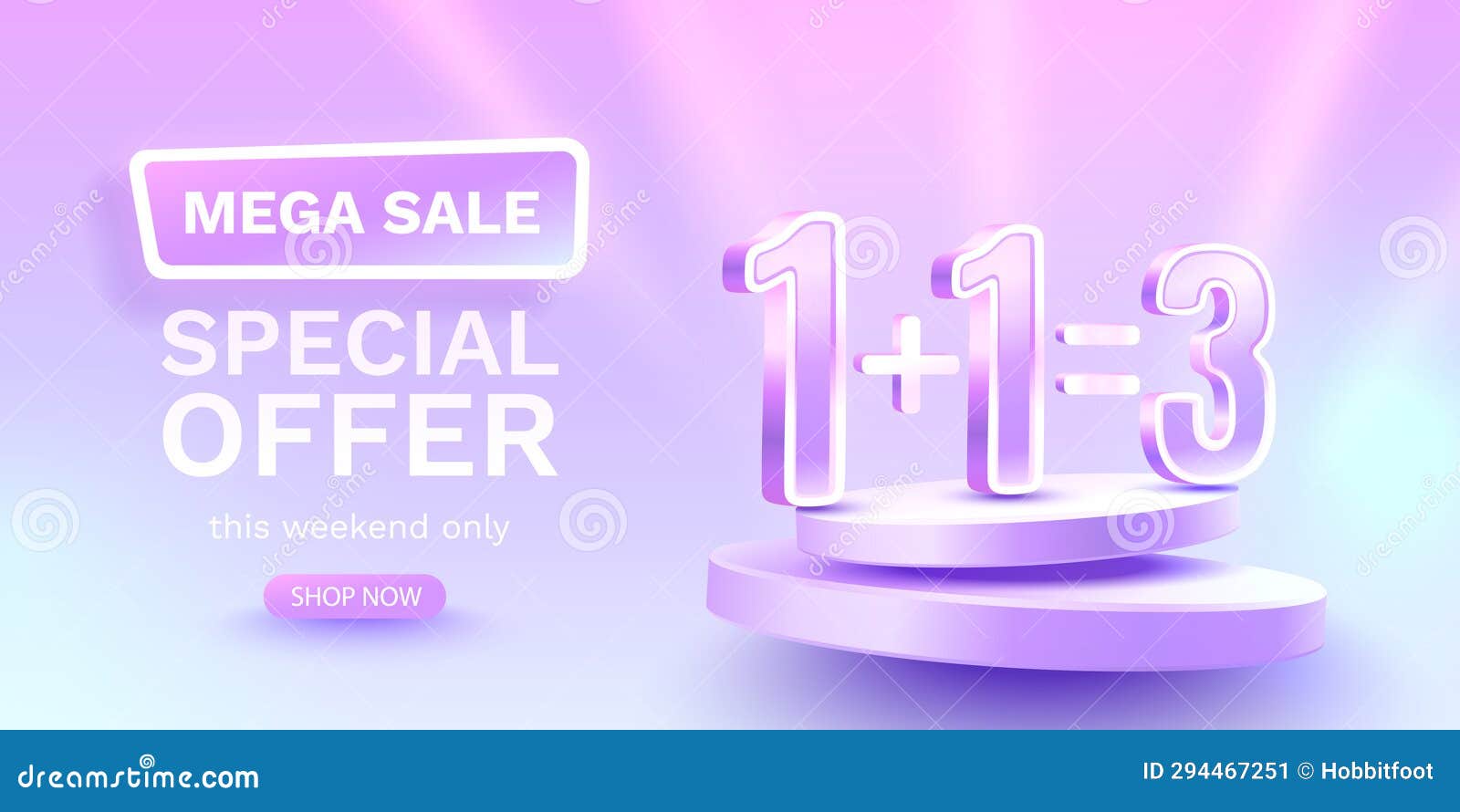 Special Offer One Plus One Equals Three, Sale Off Poster. Vector ...