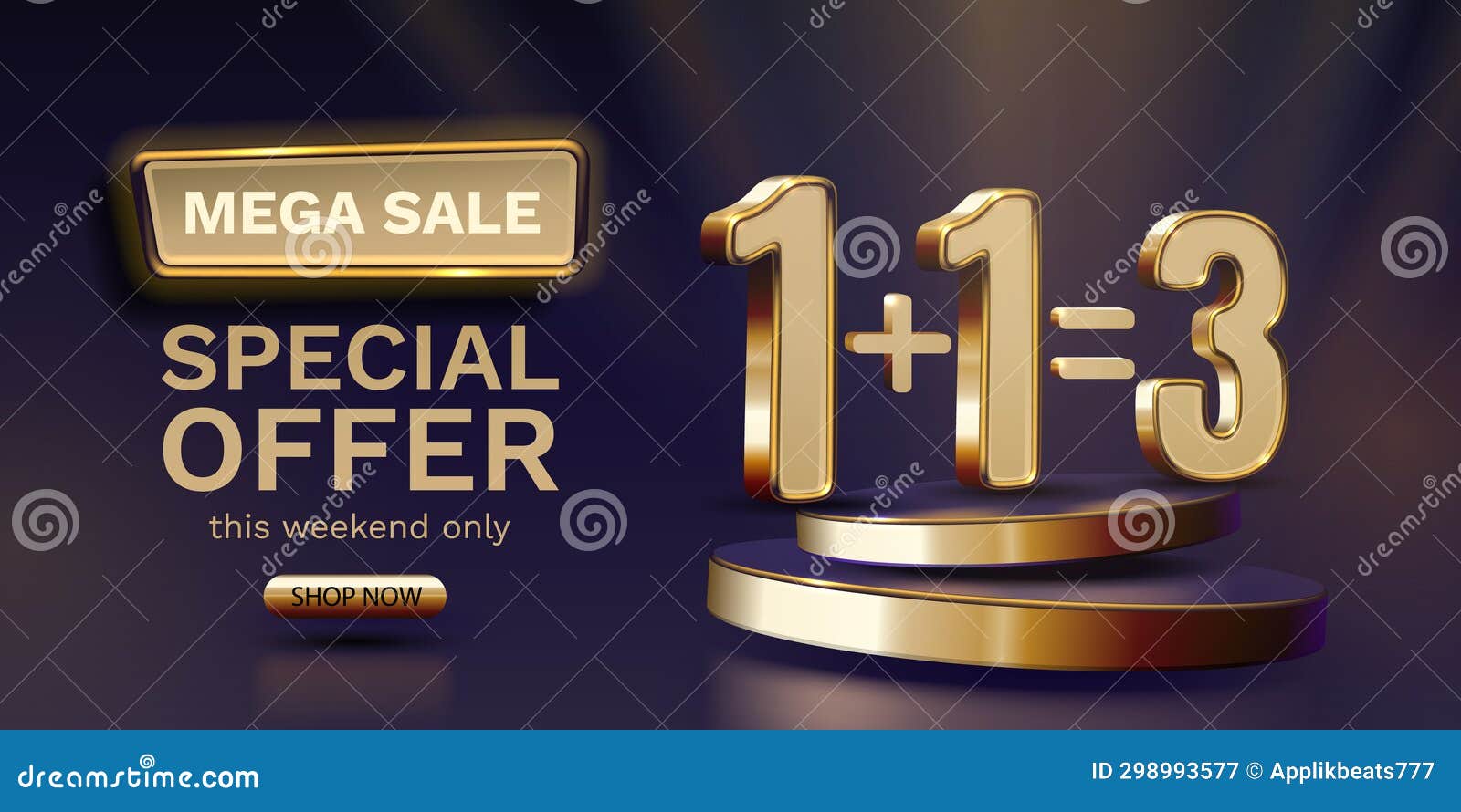 Special Offer One Plus One Equals Three, Sale Off Poster. Vector ...