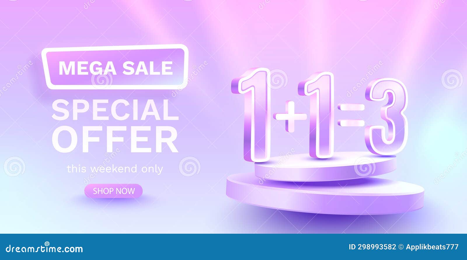 Special Offer One Plus One Equals Three, Sale Off Poster. Vector ...