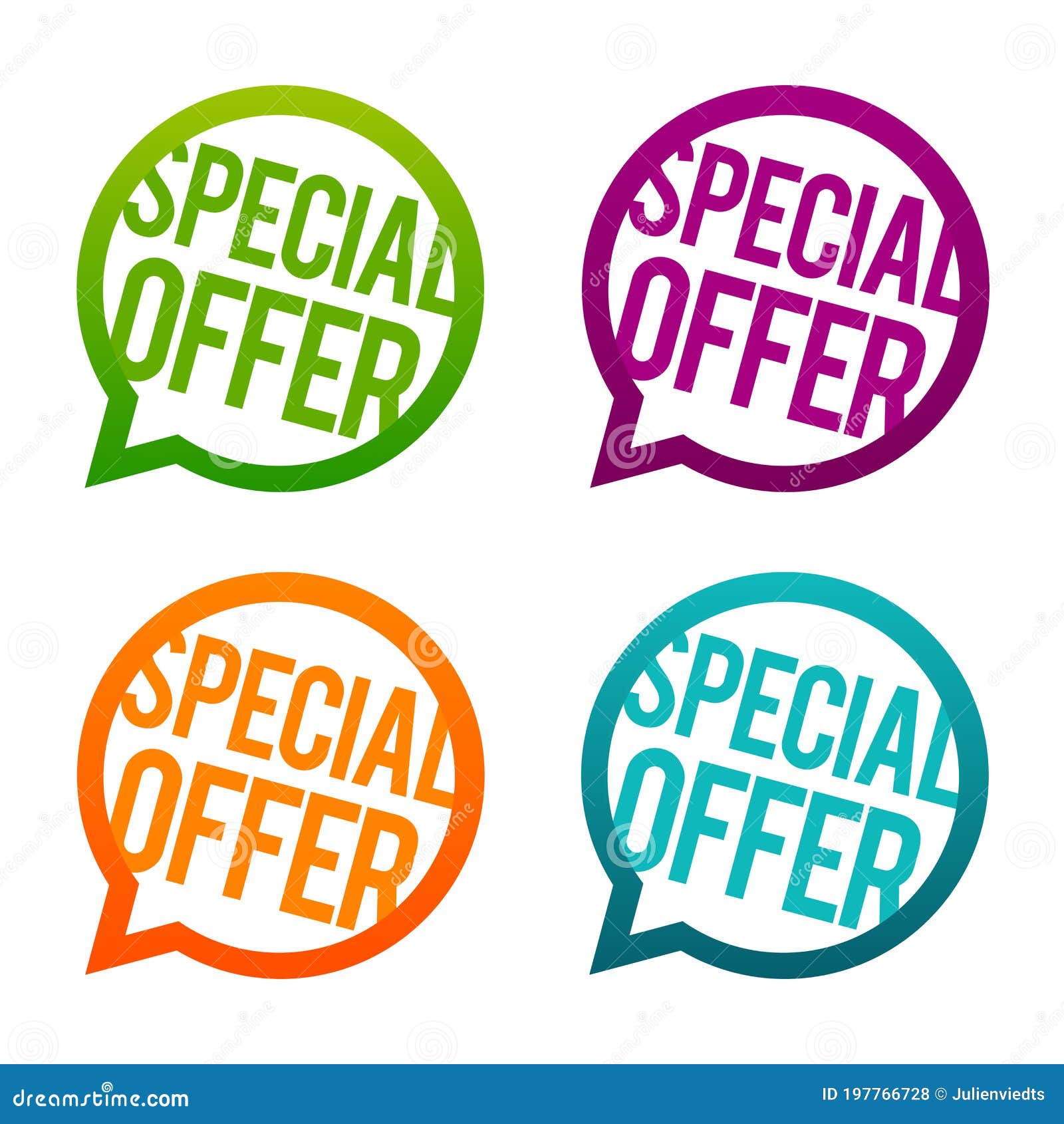 Special Offer Round Buttons on White Background Stock Illustration ...