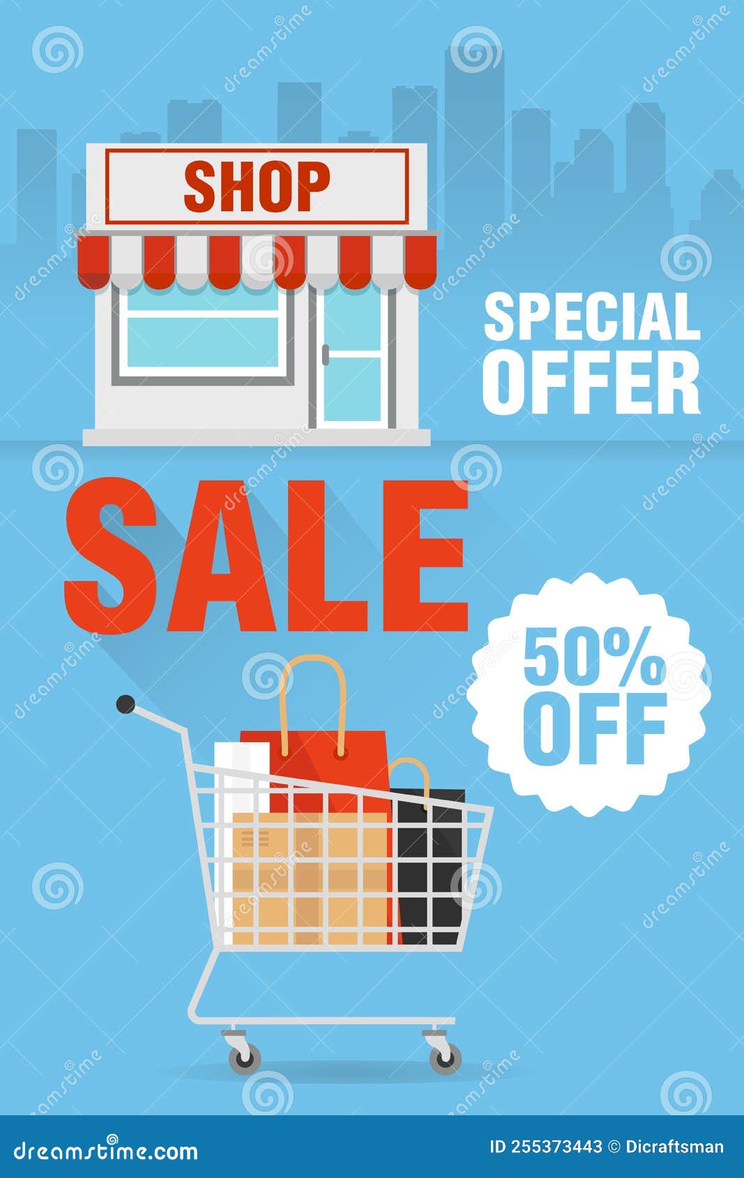 Special Offer Sale 50 Off Concept Design Flat Banner Stock Vector ...