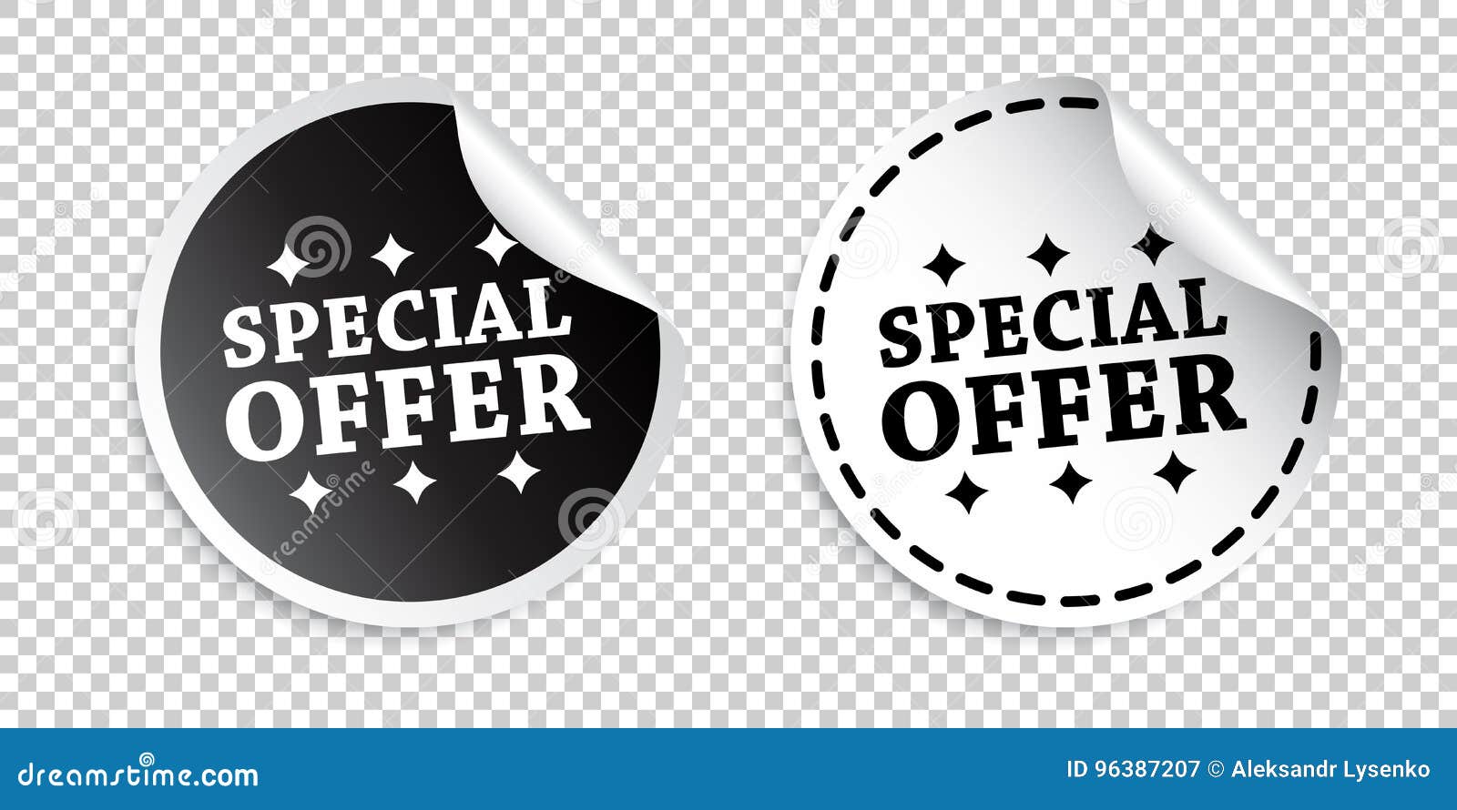 Special Offer Sticker. Black and White Vector Illustration Stock Vector ...