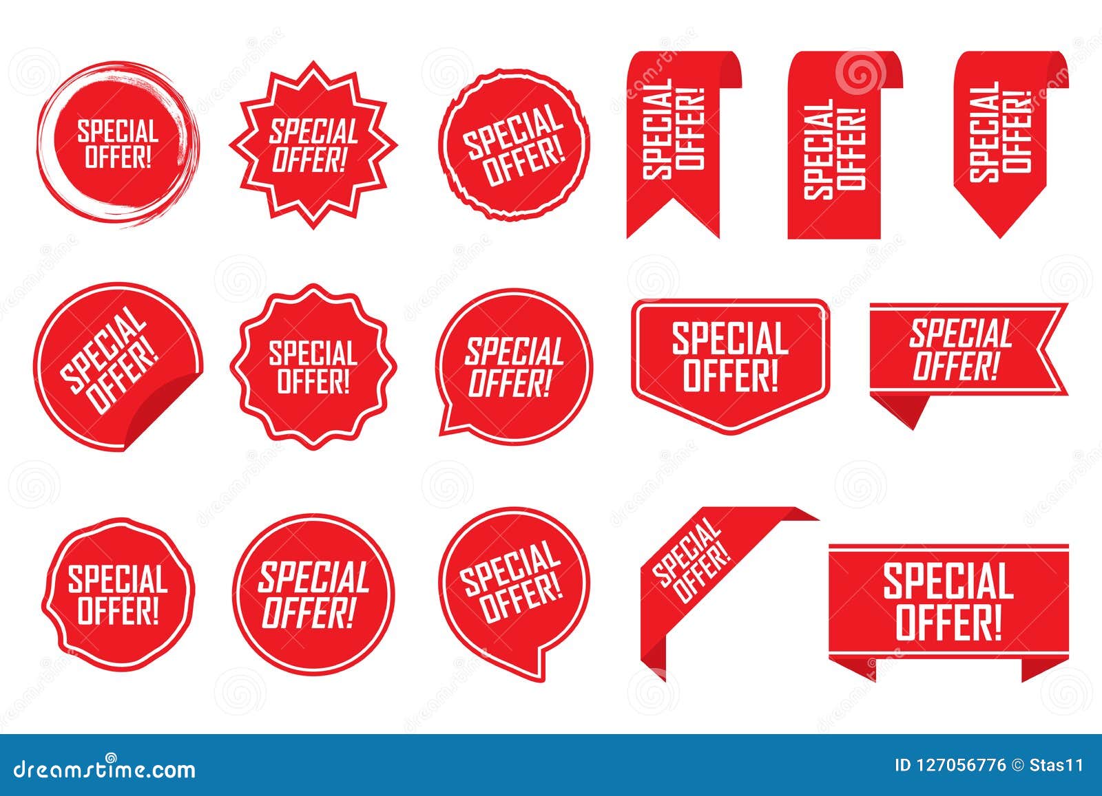Special Offer Tag Set in Red. Vector Illustration Stock Vector ...