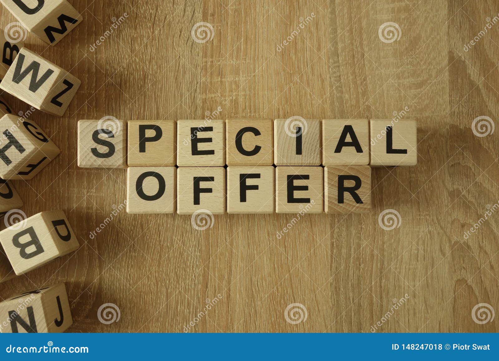 Special Offer Text from Wooden Blocks Stock Photo - Image of concept ...