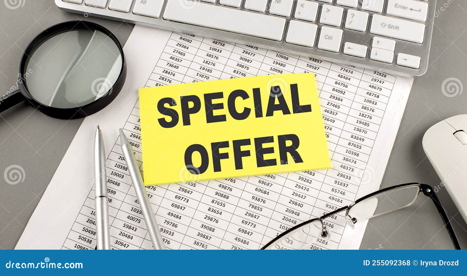 SPECIAL OFFER Text Written on a Sticky on Chart with Keyboard and ...