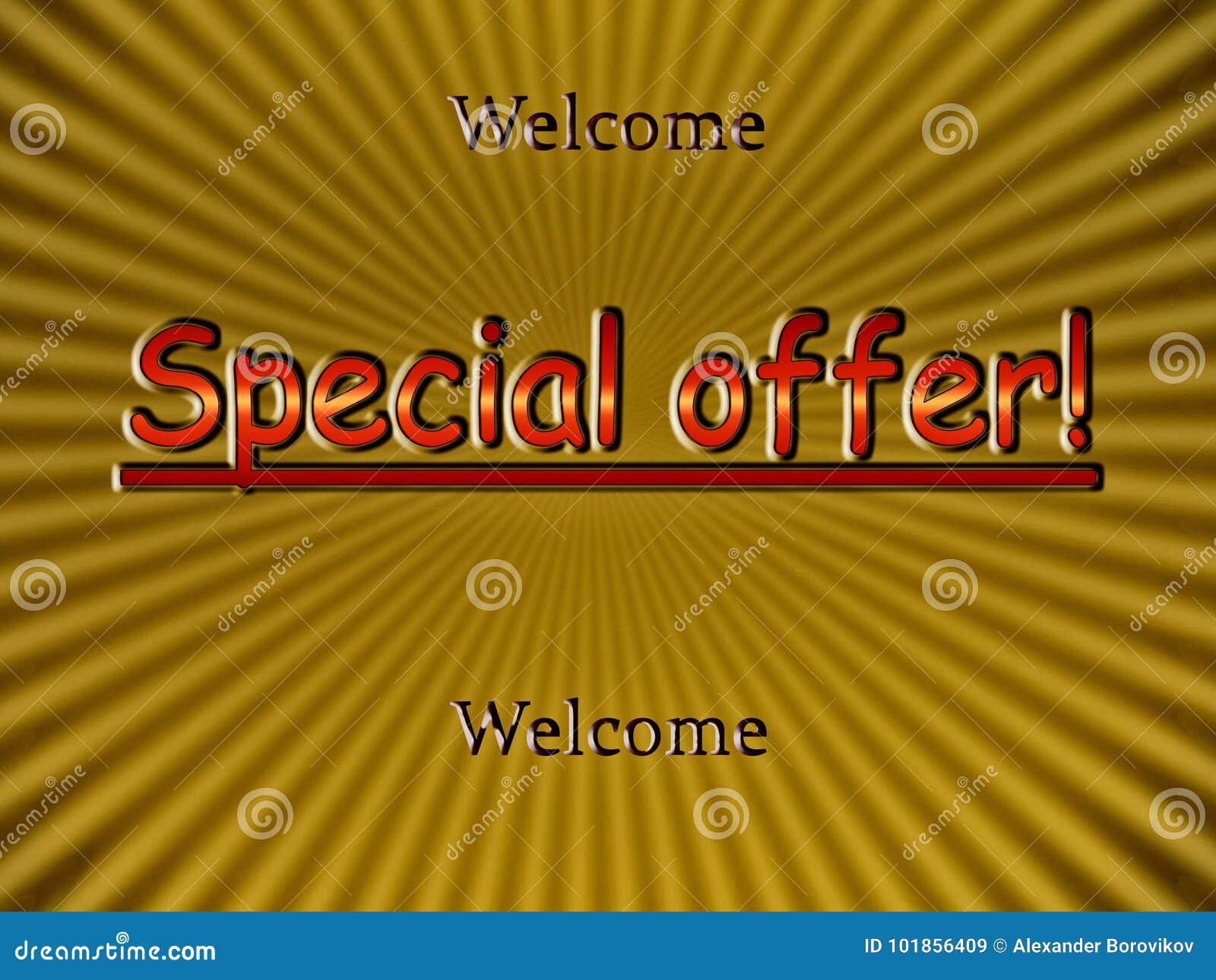 Special offer - Welcome! stock illustration. Illustration of advertise ...