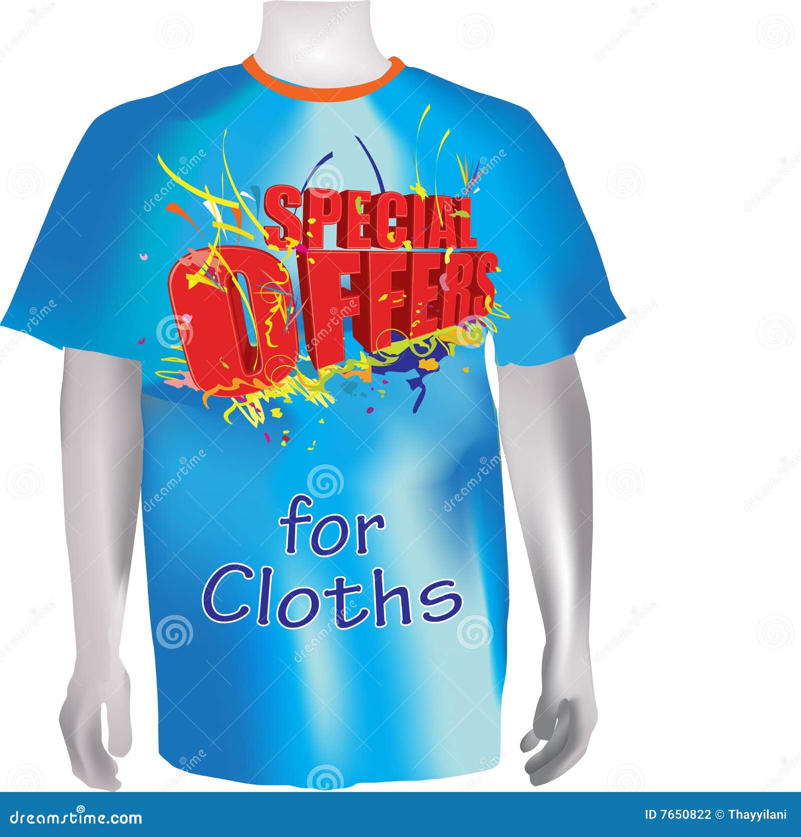 Special Offers for Cloths on T-shirt Stock Illustration - Illustration ...