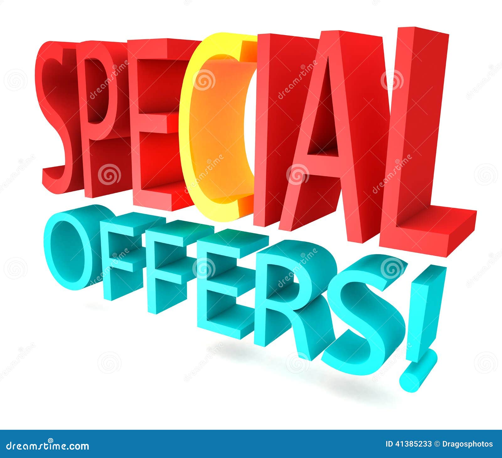 Special offers 3D text stock illustration. Illustration of text - 41385233