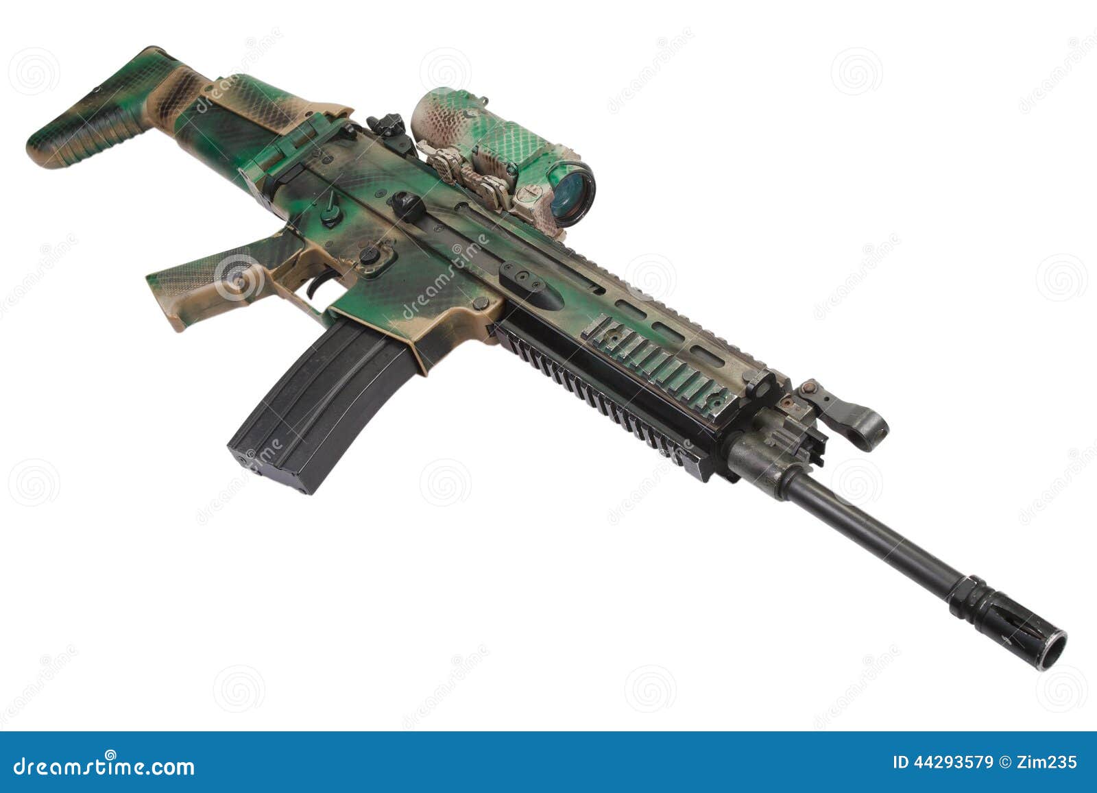 Special Operations Forces Combat Assault Rifle On Black Background ...