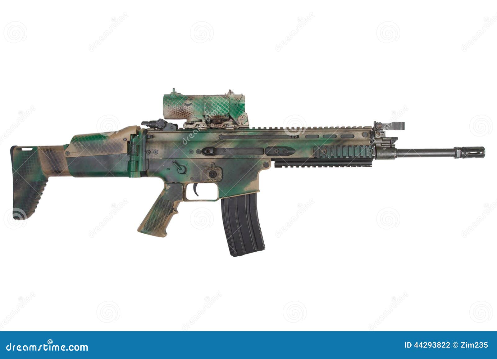 Special Operations Forces Combat Assault Rifle On Black Background ...