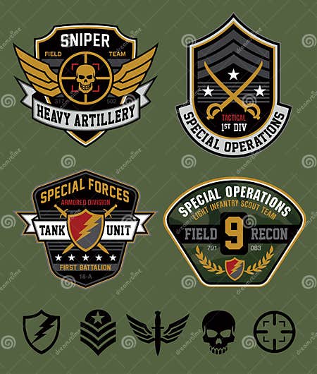 Special ops patch set stock vector. Illustration of logo - 41371118