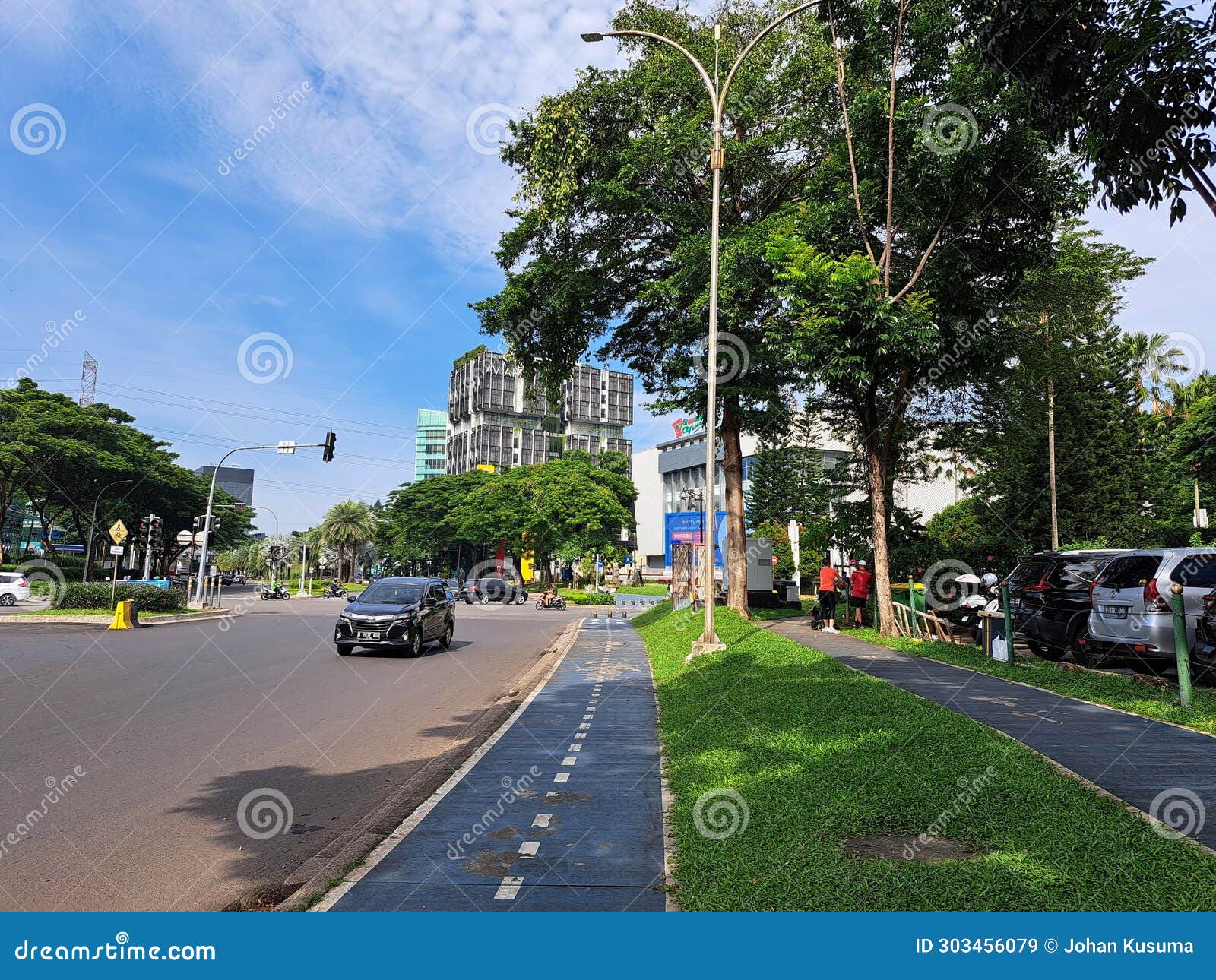 A Special Pedestrian Path on the Side of a City Road Editorial Stock ...