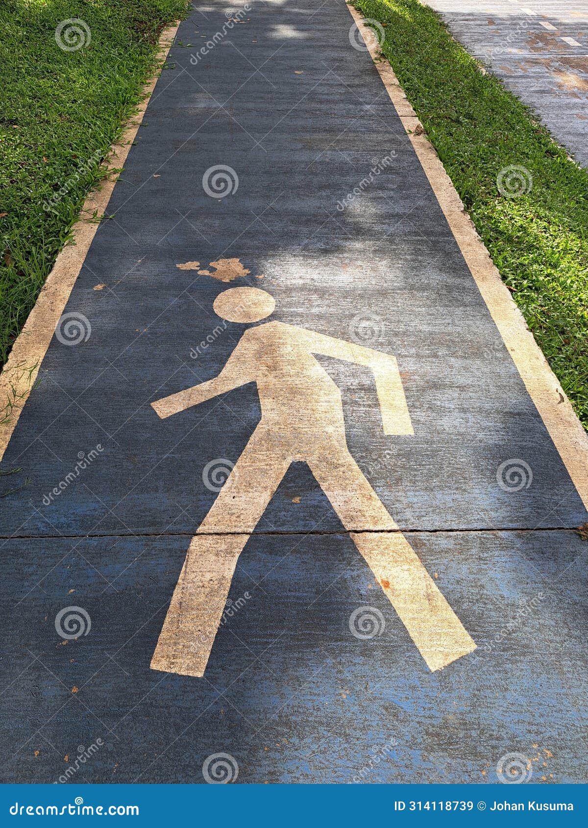 A Special Pedestrian Path on the Side of a City Road Stock Image ...