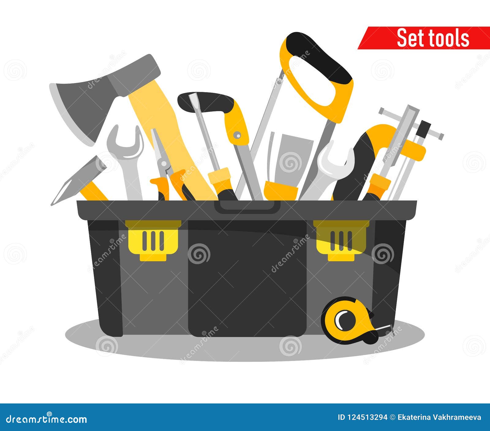 Special Plastic Box for Tools with Tools in the Style of Flat Stock ...