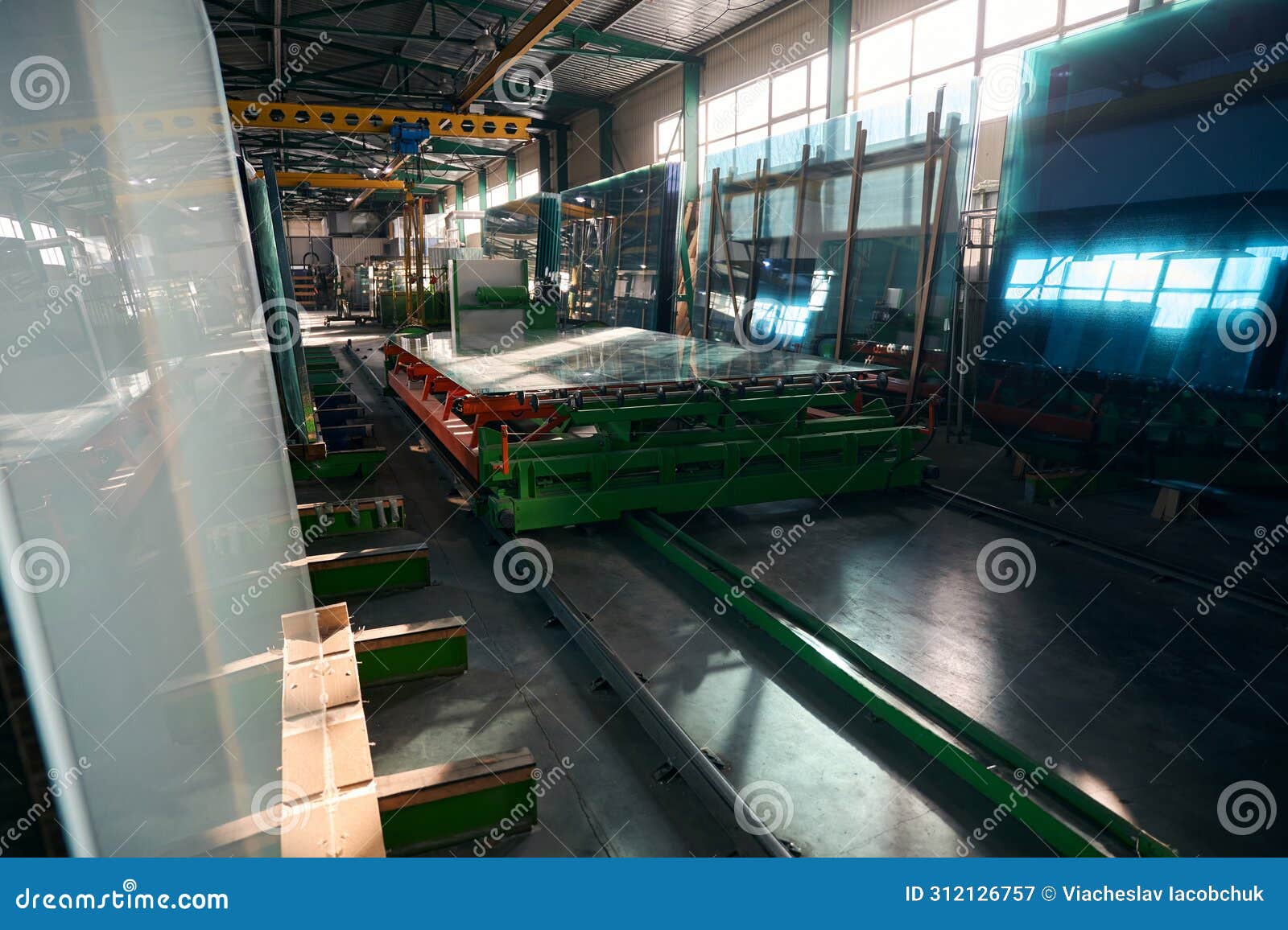 Special Platform for Working with Large Sheets of Glass Stock Image ...