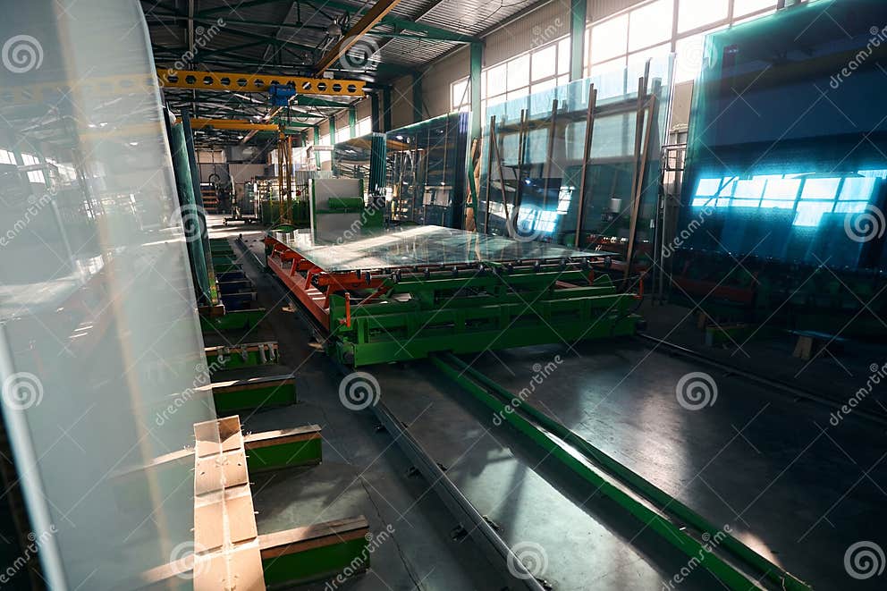 Special Platform for Working with Large Sheets of Glass Stock Image ...