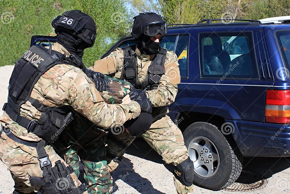 Special Police Commandos Arrest a Terrorist Stock Image - Image of ...