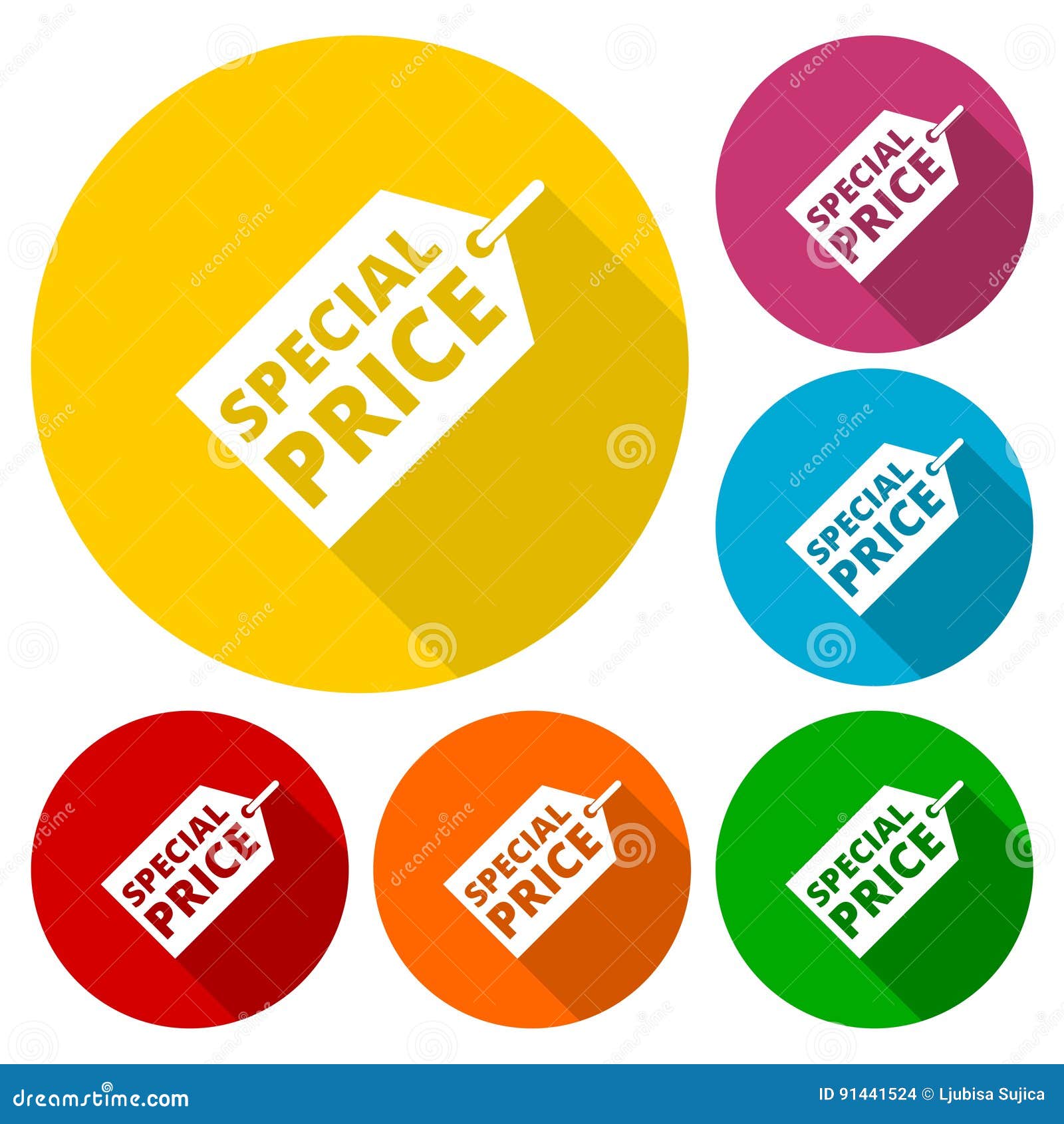 Special Price Icons Set with Long Shadow Stock Vector - Illustration of ...