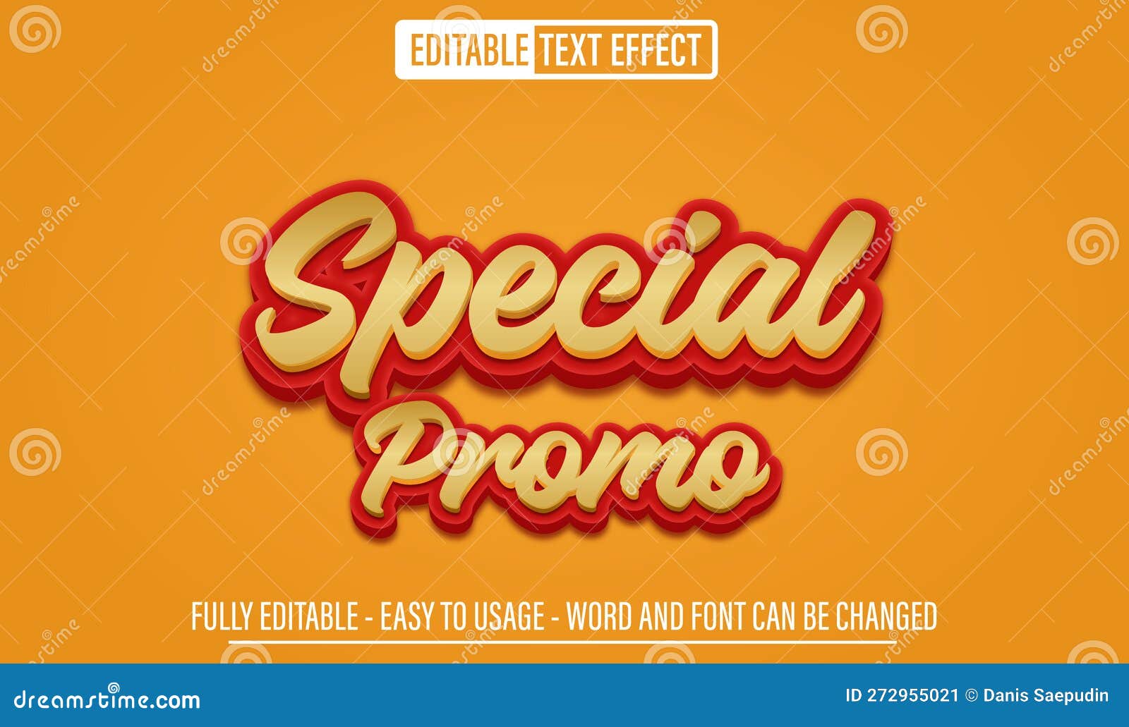 Special Promo 3d Text Effect Editable Fonts Stock Vector - Illustration ...