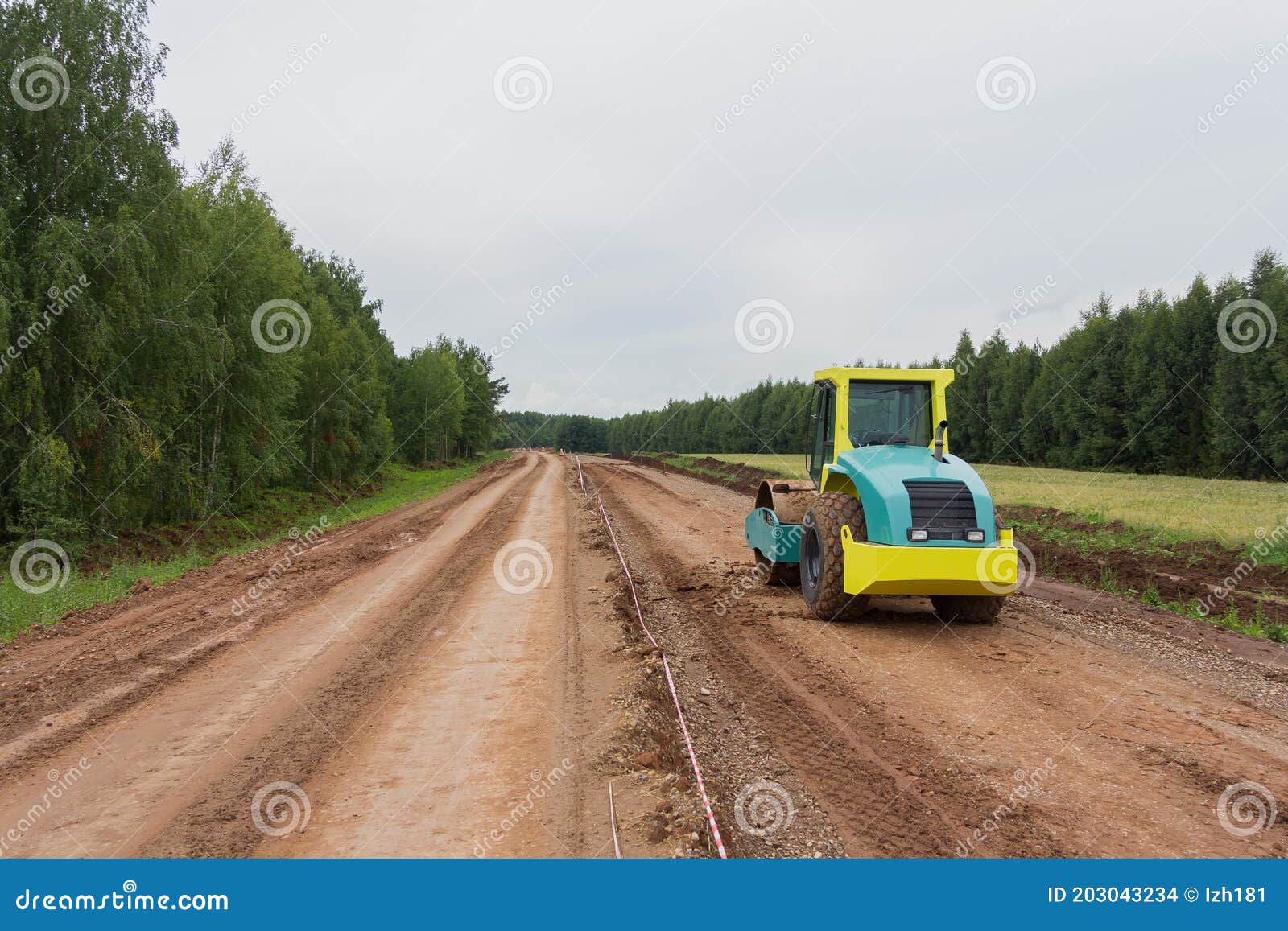 Special Road Vehicles. Compactor at Road Compaction Works Stock Photo ...