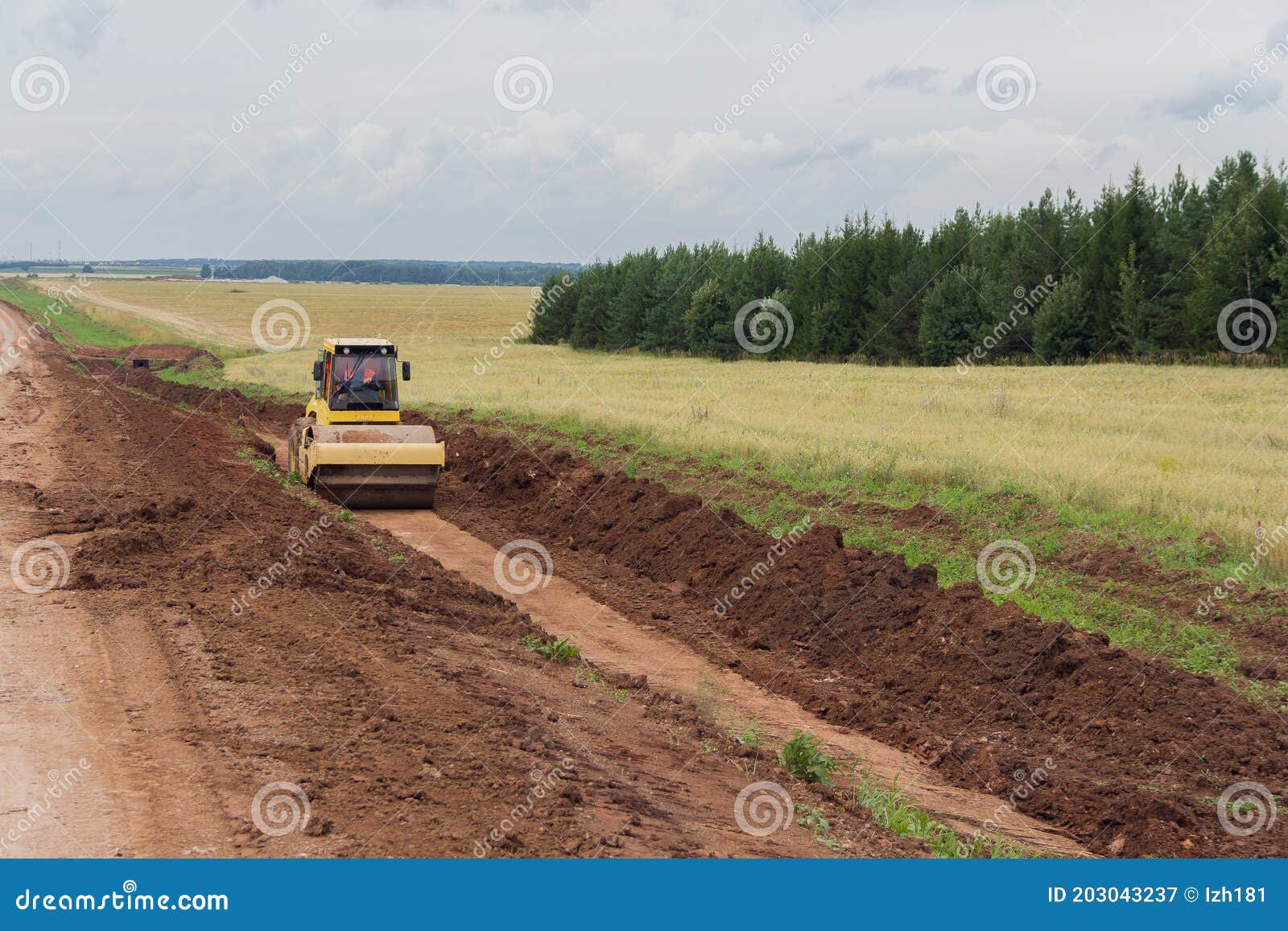 Compactor at Road Compaction Works Stock Image - Image of compactor ...