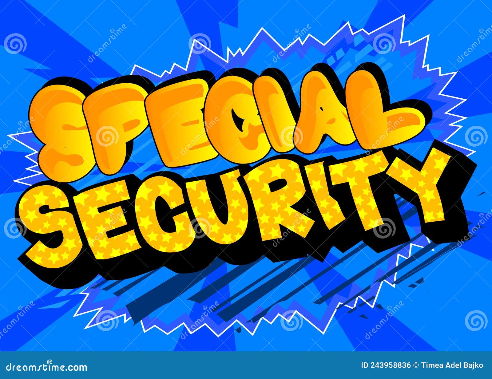 Special Security. Comic Book Word Text on Abstract Comics Background ...