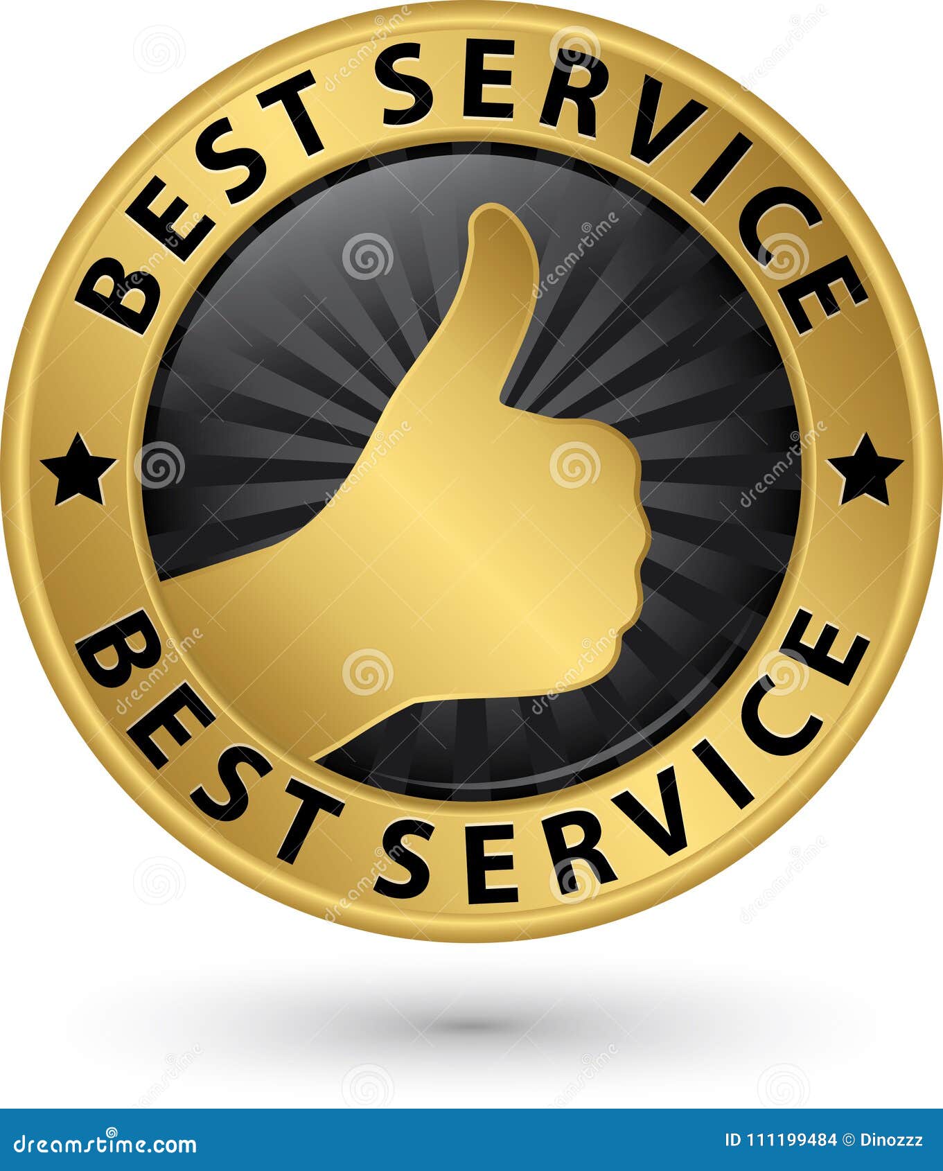Special Service Golden Sign with Thumb Up, Vector Illustration Stock ...